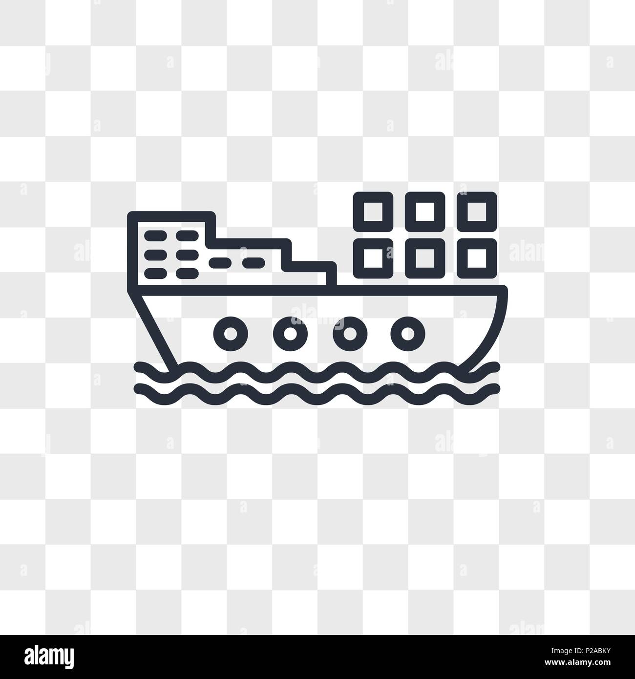 barge vector icon isolated on transparent background, barge logo ...