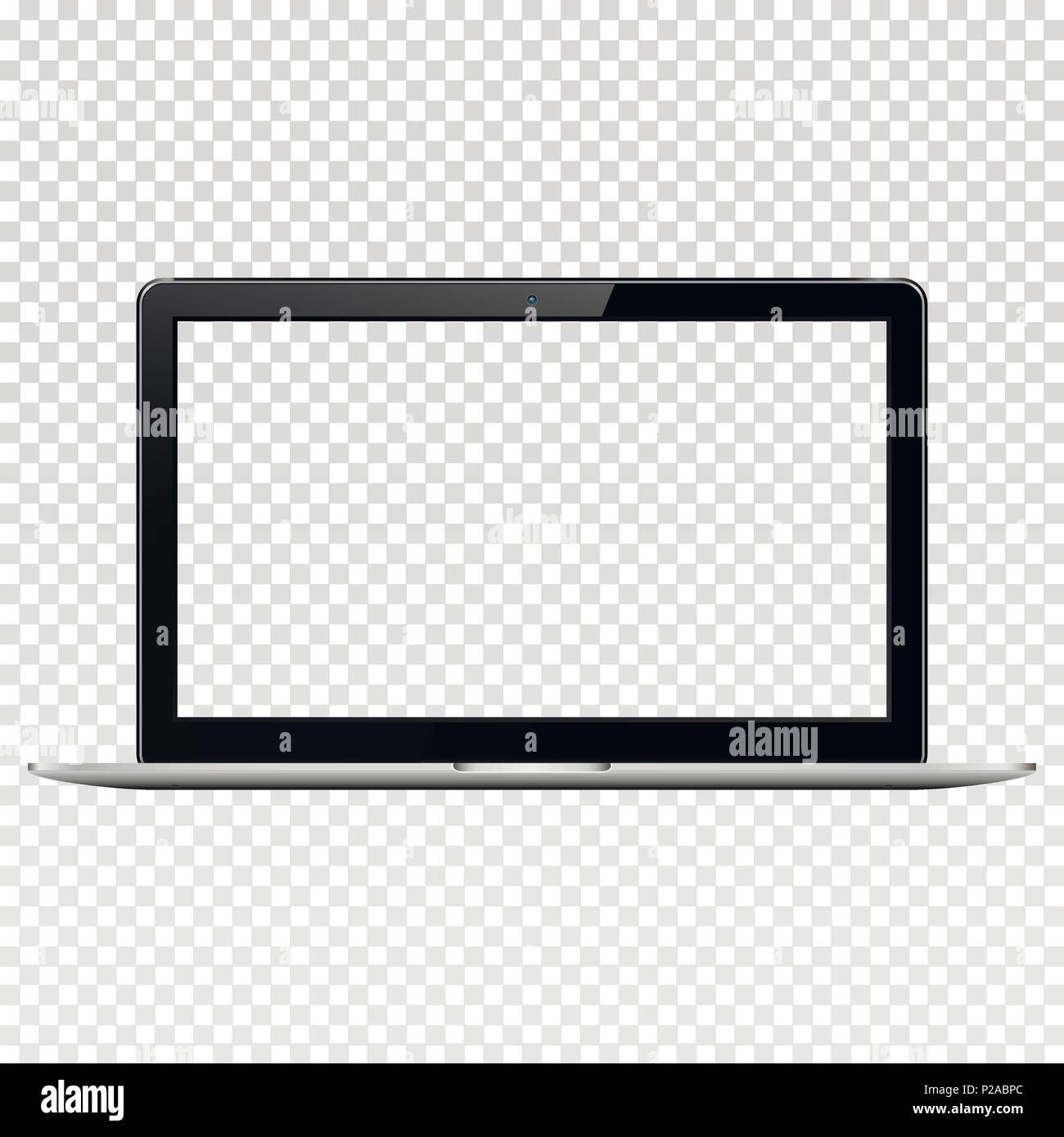 Laptop with transparent screen, isolated on transparent background ...