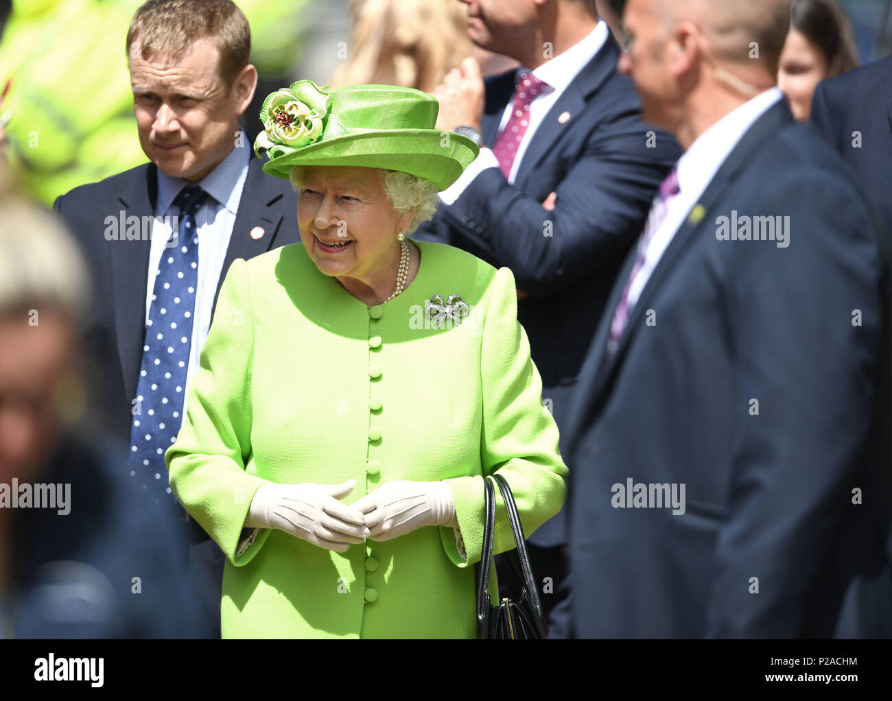 Queen elizabeth ii meets crowds during hi-res stock photography and ...