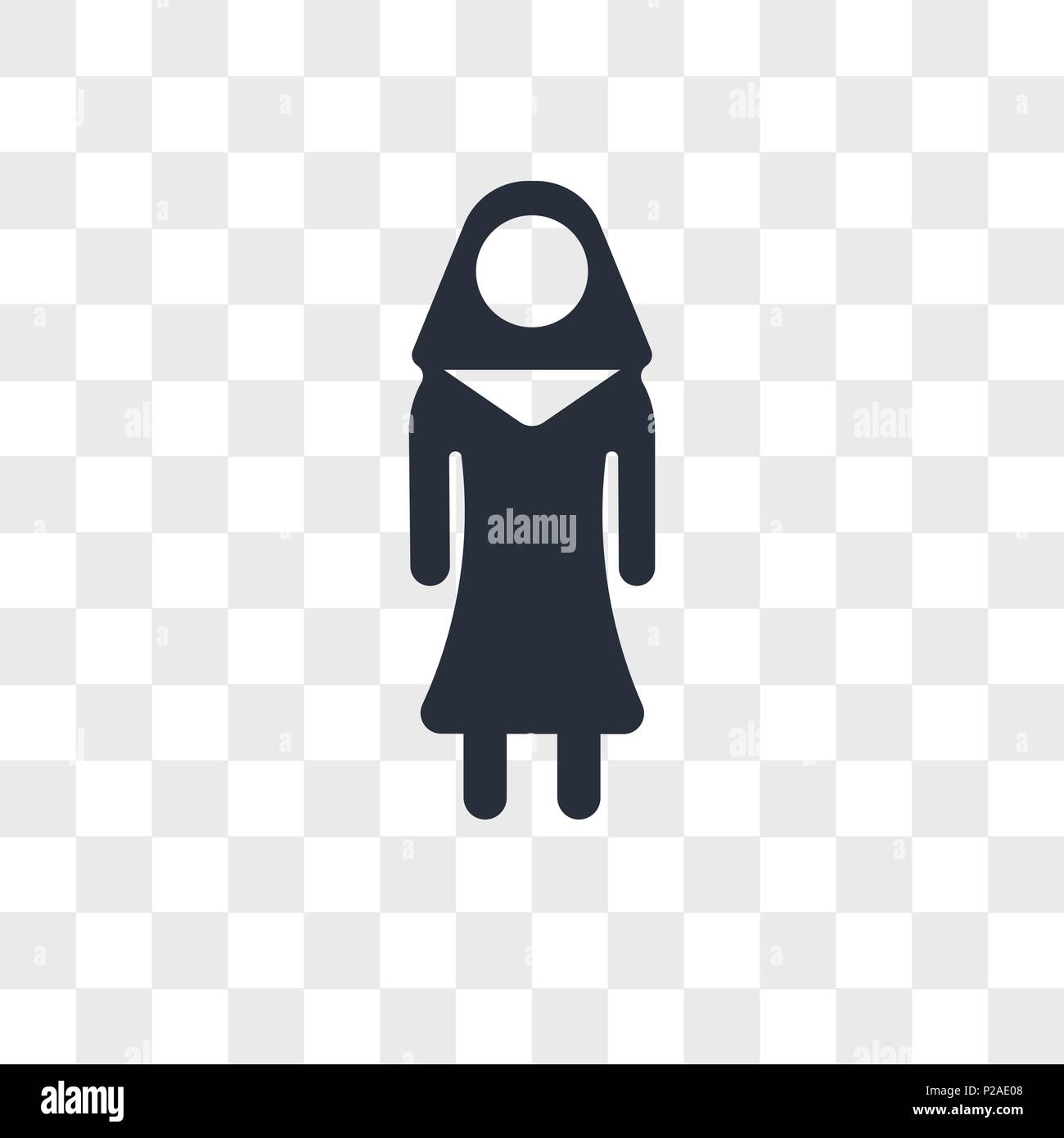 Nun vector icon isolated on transparent background, Nun logo concept ...