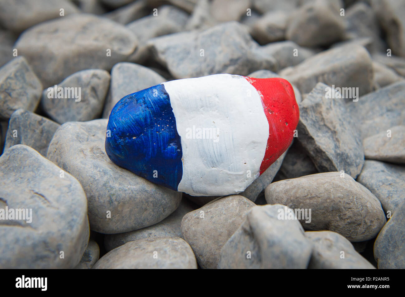 A stone painted by three year old Luke Wilkinson of Mossley, Greater ...