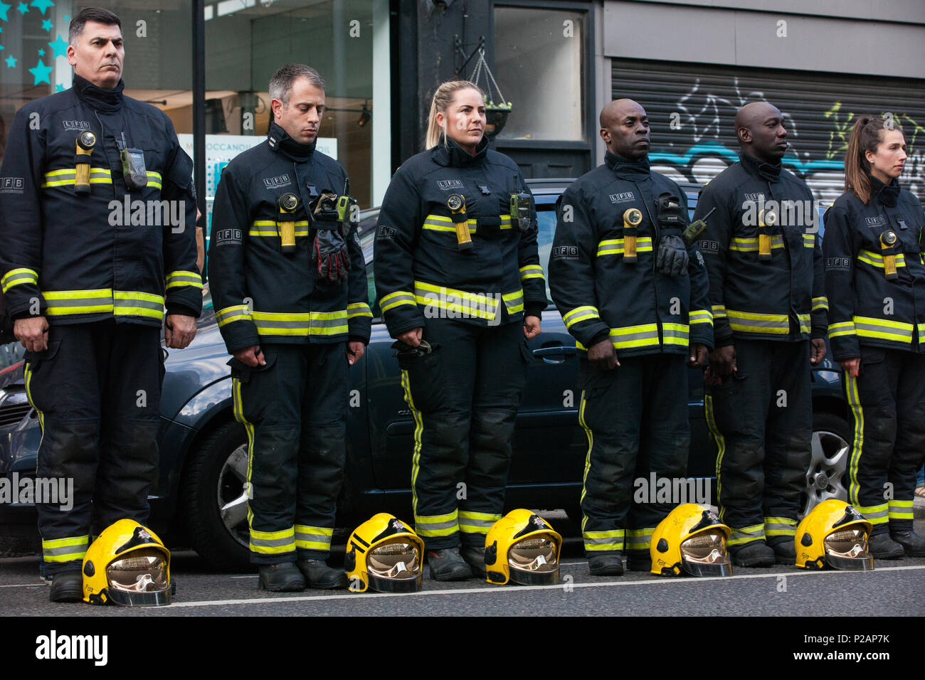 London, UK. 14th June, 2018. A guard of honour prepared by the London ...