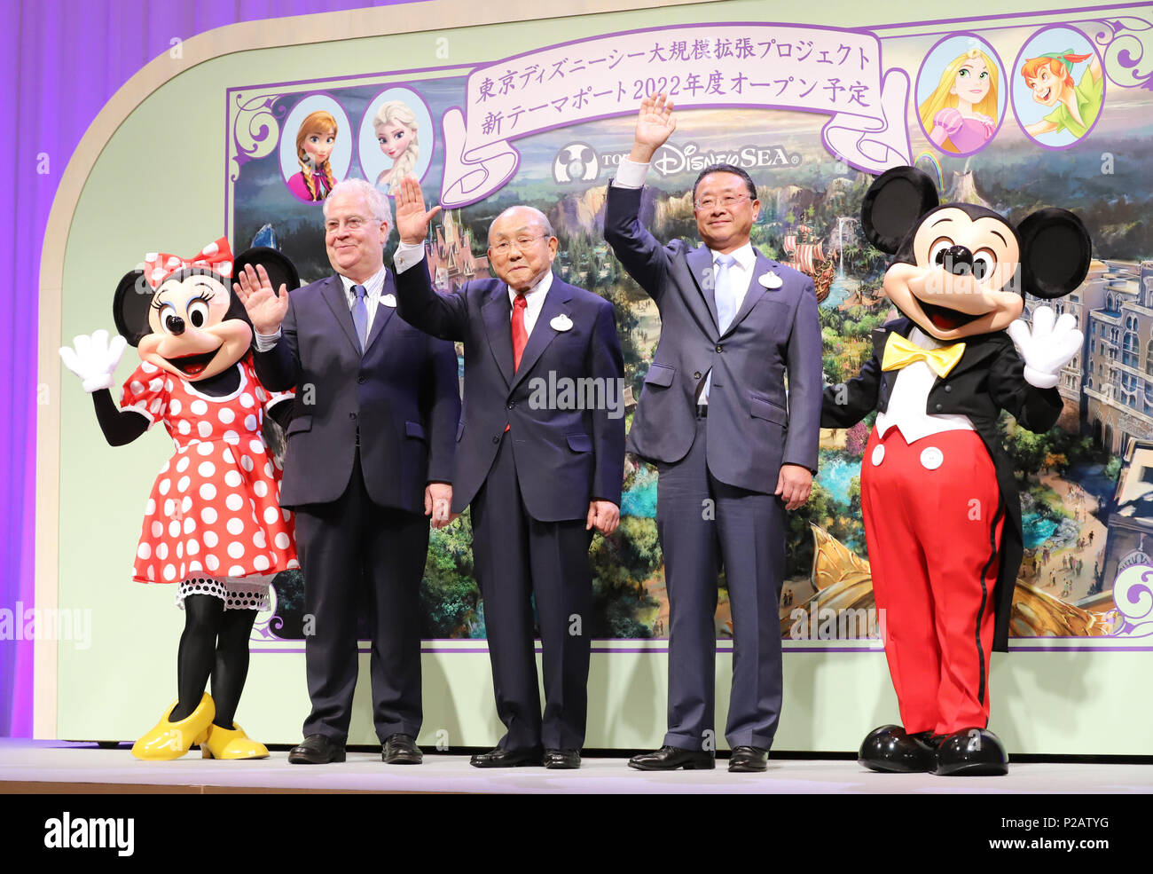 Urayasu, Japan. 14th June, 2018. (R-L) Disney character Mickey Mouse ...