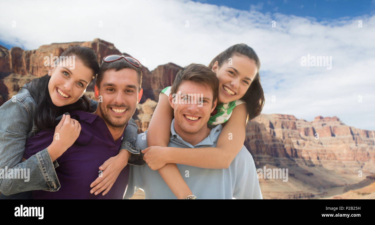 Happy smiling friends couple hi-res stock photography and images - Alamy