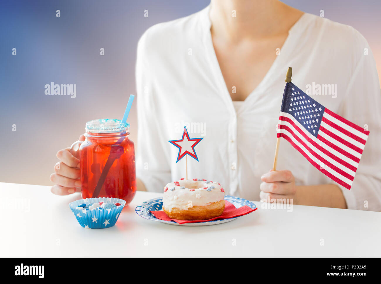 woman celebrating american independence day Stock Photo - Alamy