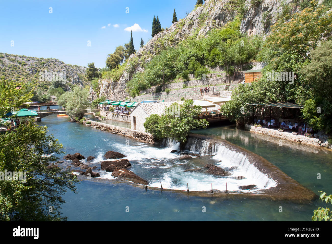 Waterfall on source of the Buna river near Mostar. Bosnia and ...