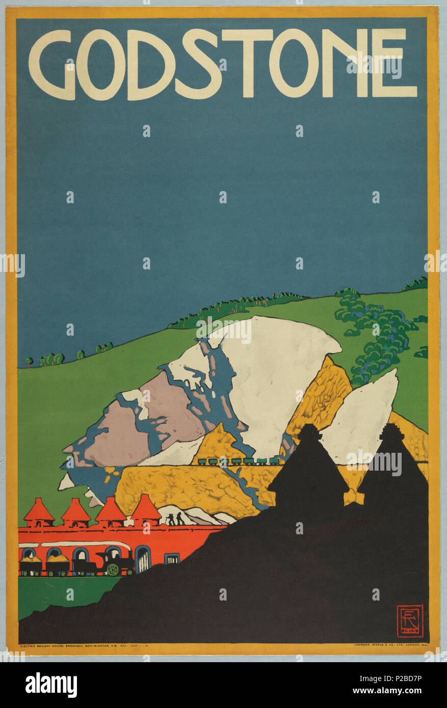 . English: Poster, Godstone, London Underground, 1915 . English: View ...