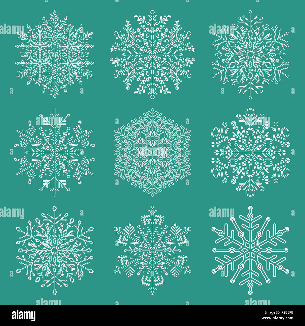 Set of Snowflakes Stock Photo - Alamy