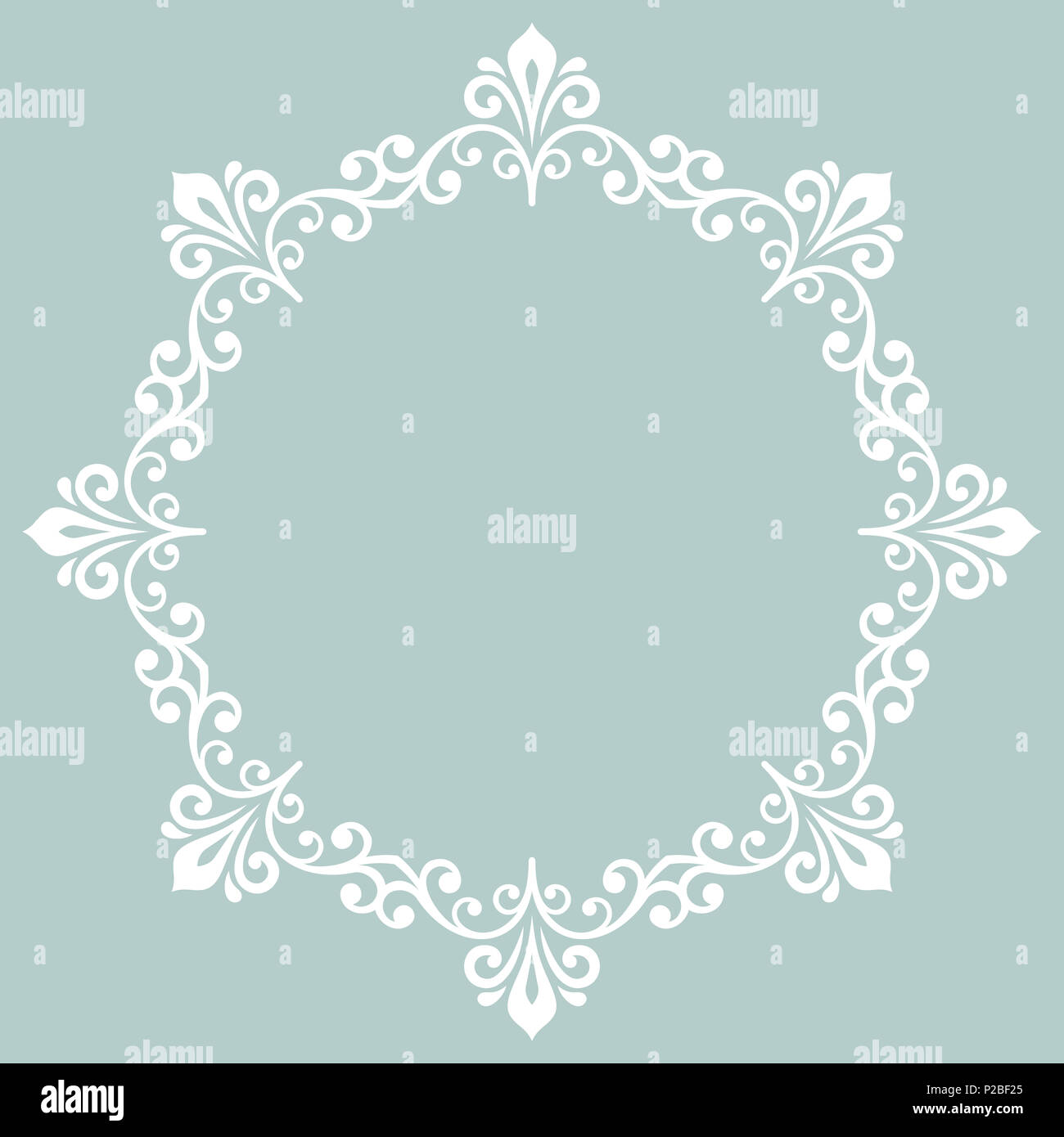 Floral Modern Round Frame Stock Photo - Alamy