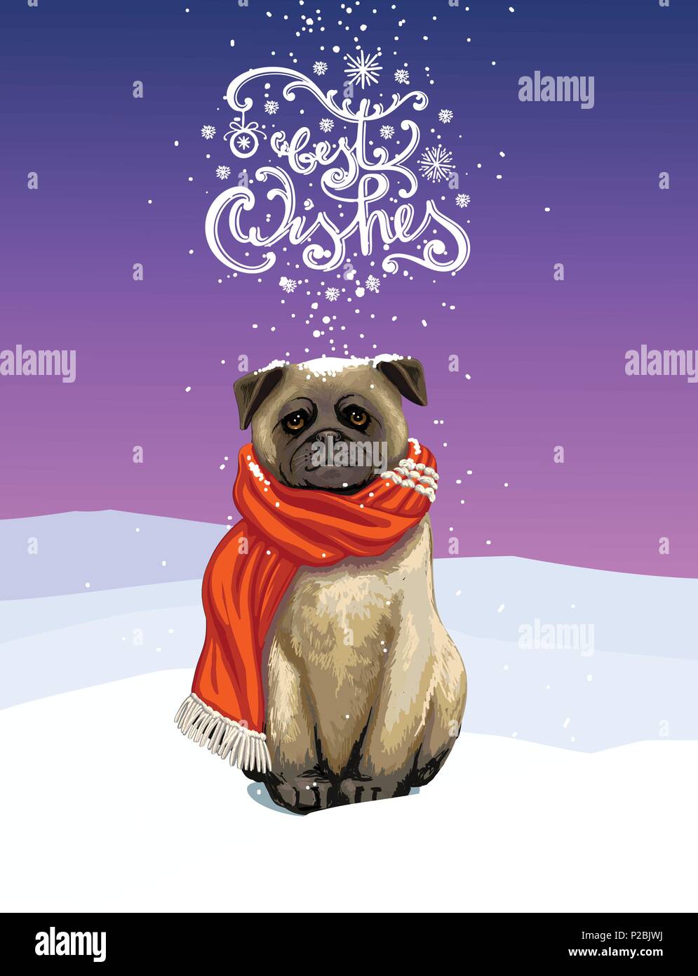 Winter holiday best wishes Stock Vector Images - Alamy