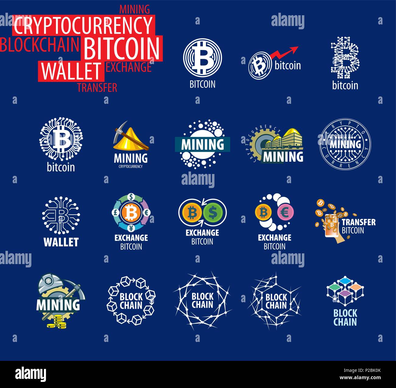 Cryptocurrency logo set Stock Vector Images - Alamy