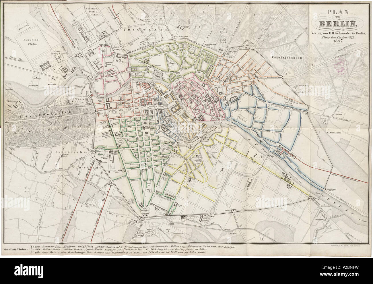 . Plan von Berlin. 1847. E.H. Schröder 285 Schroeder Plan von Berlin 1847 Stock Photo - Alamy
