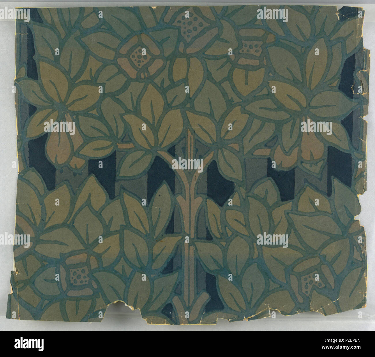 . English: Sidewall (USA), 1914 . English: Art nouveau floral and ...