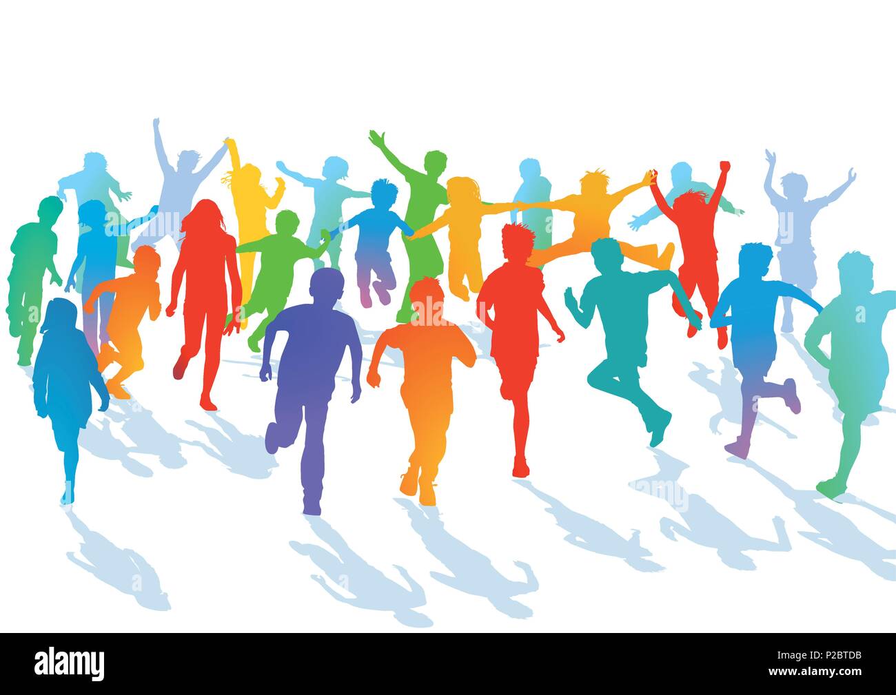 Hilarious kids run and jump Stock Vector Image & Art - Alamy