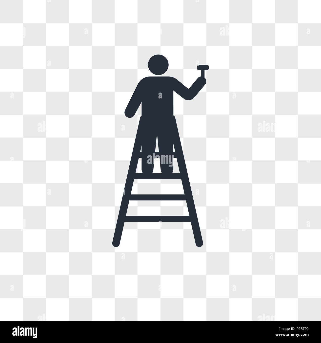 Mechanic ladder vector icon isolated on transparent background ...