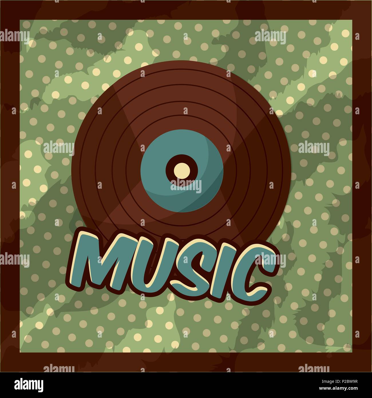 retro vintage music vinyl disk stripes style vector illustration Stock ...