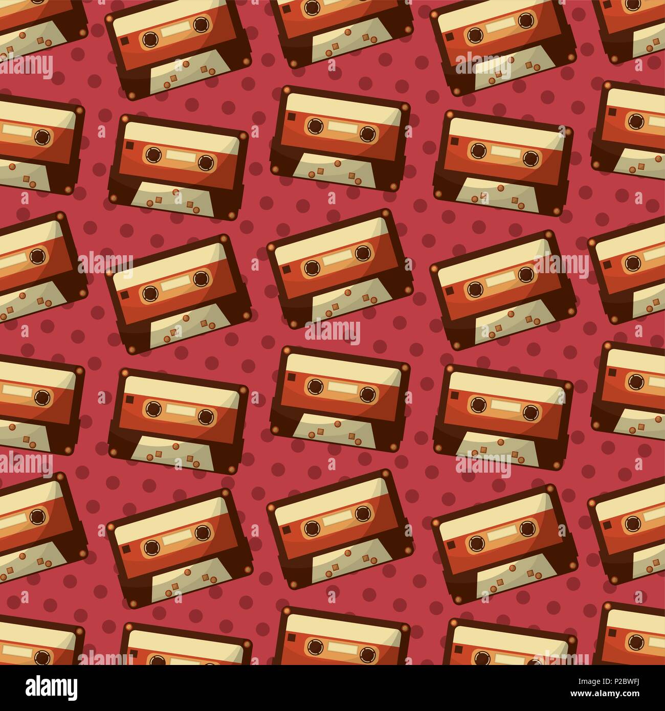 retro vintage cassette music record pattern vector illustration Stock ...