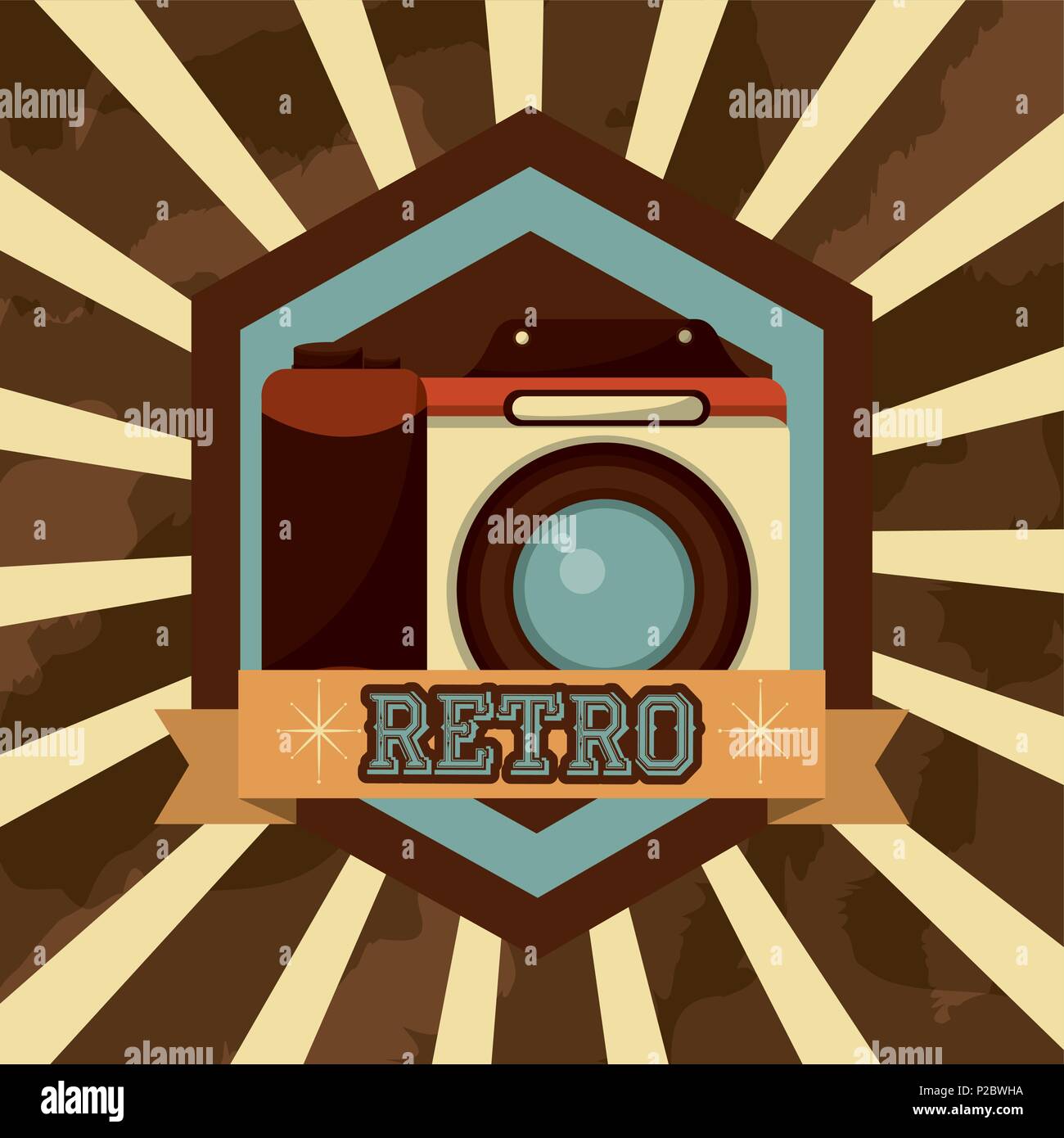 retro vintage photographic camera device emblem vector illustration ...