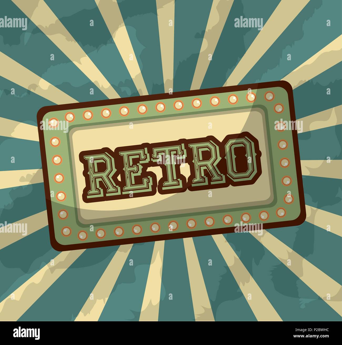 retro vintage billboard classic style sunburst background vector ...