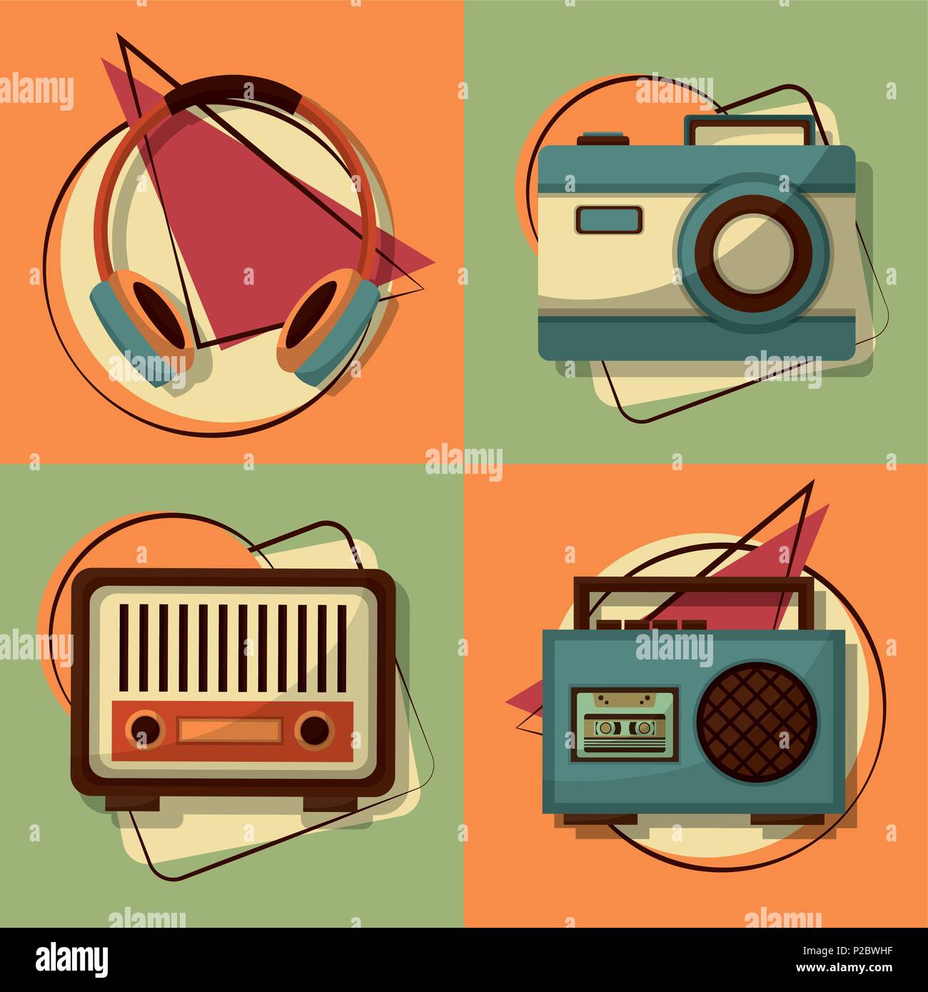 Vintage electronic devices Stock Vector Images - Alamy