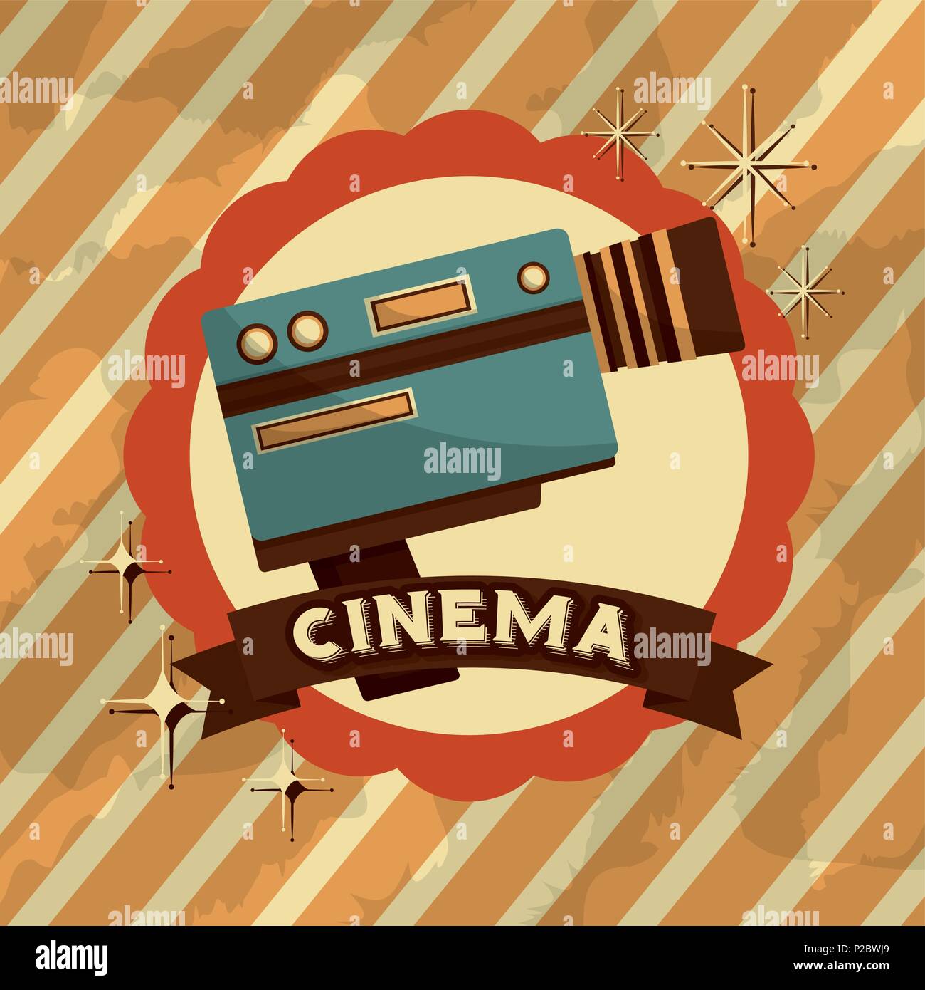 retro vintage video camera record emblem vector illustration Stock ...