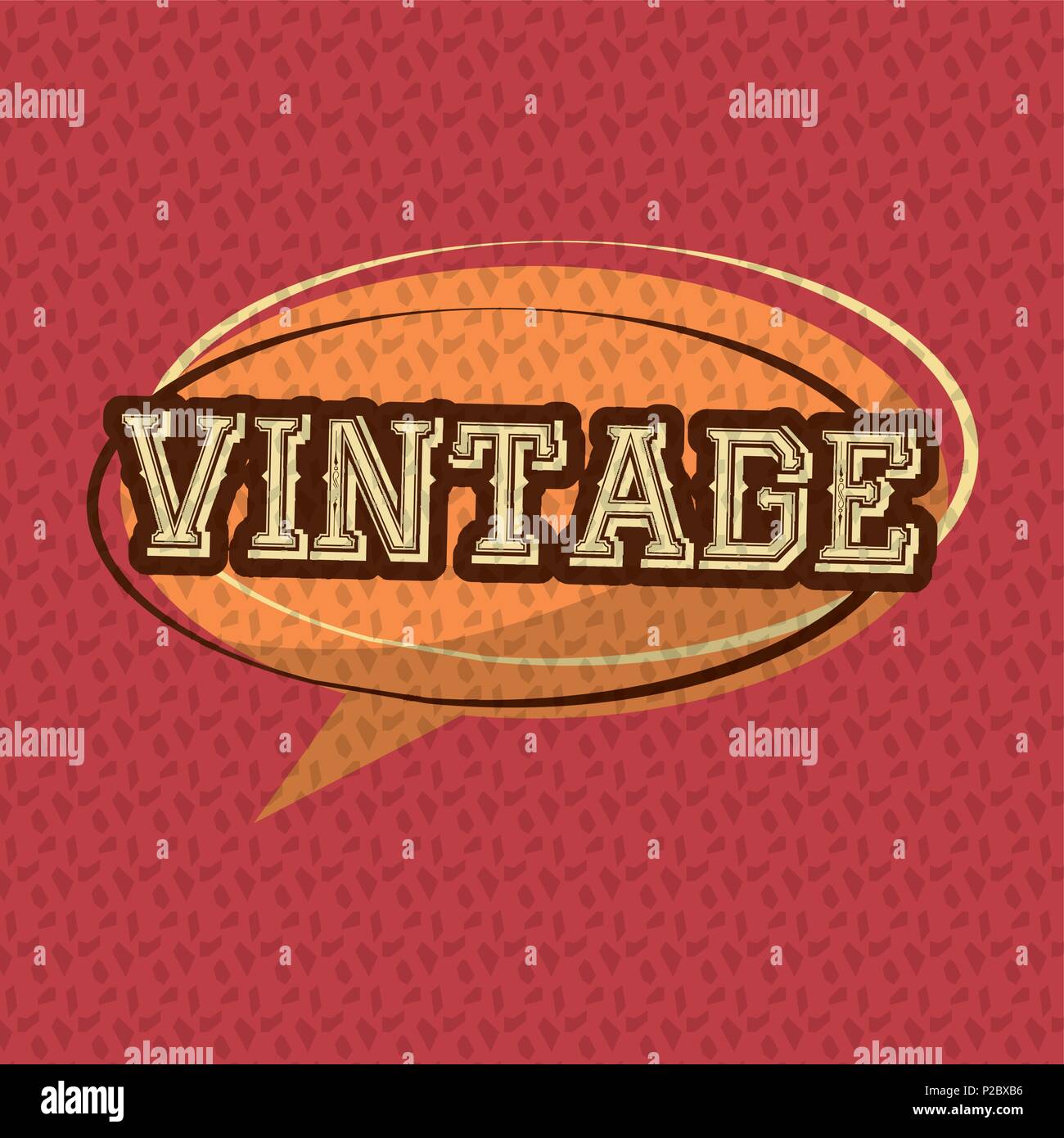 vintage speech bubble message font retro vector illustration Stock ...