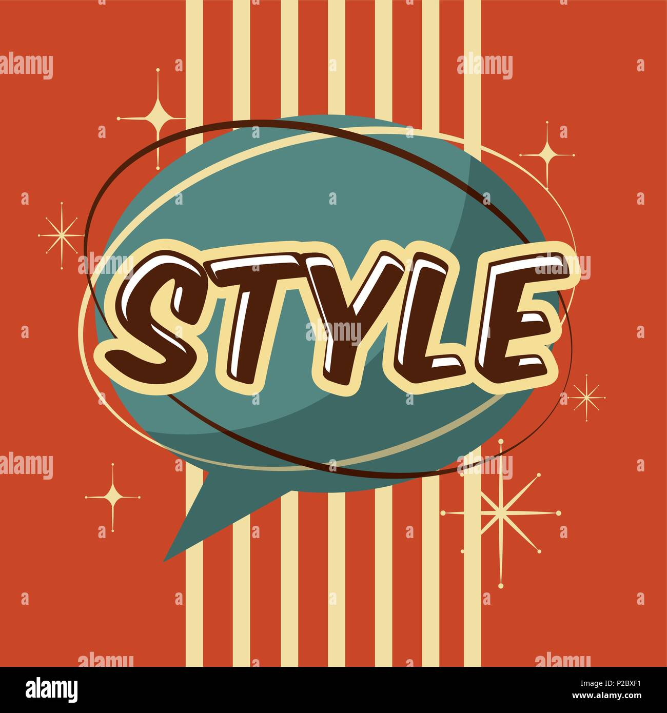 retro vintage style speech bubble stripes decoration vector ...