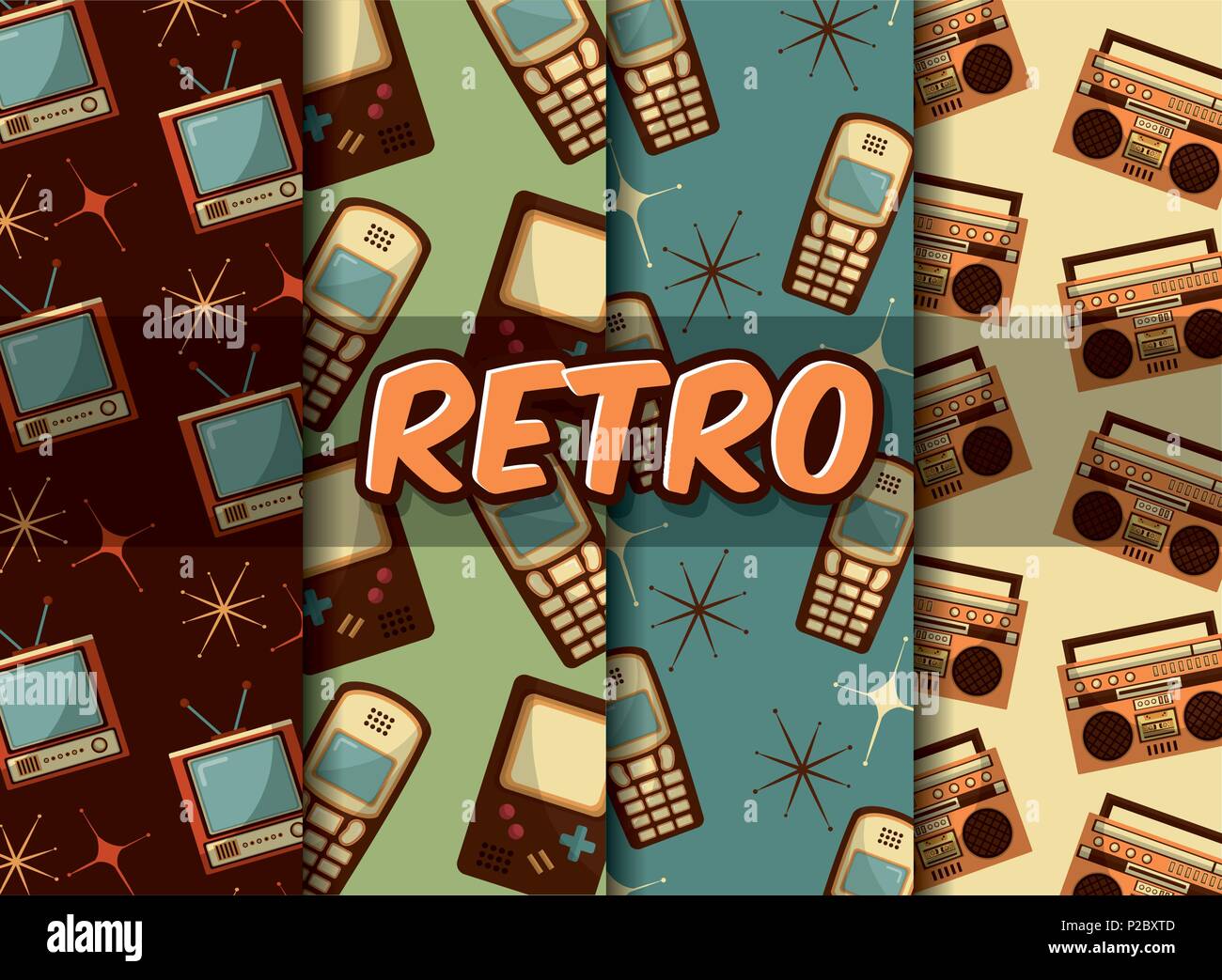 retro vintage vertical technology antique design vector illustration ...
