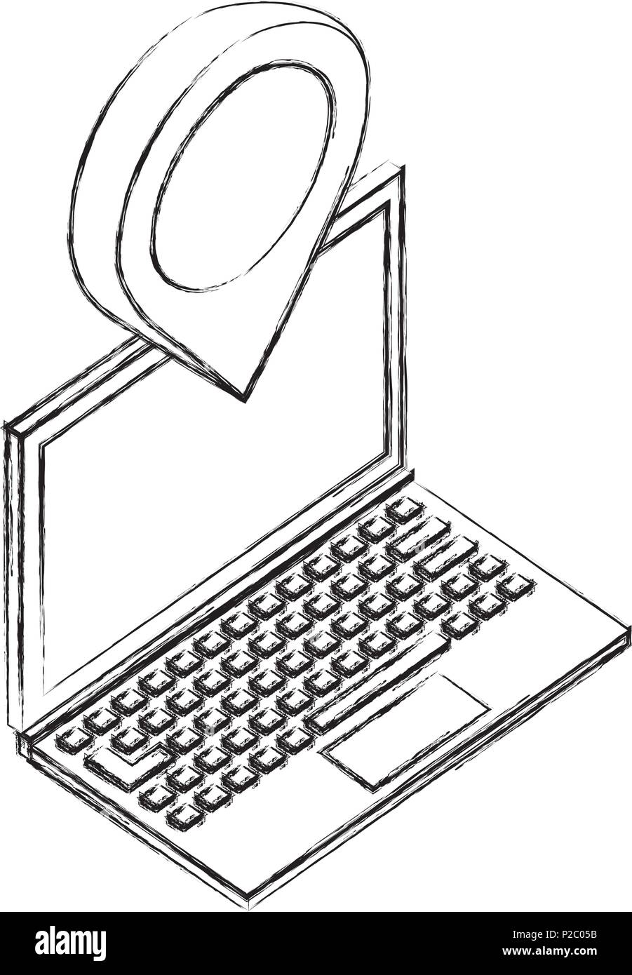 Laptop computer map pointer Stock Vector Images - Alamy