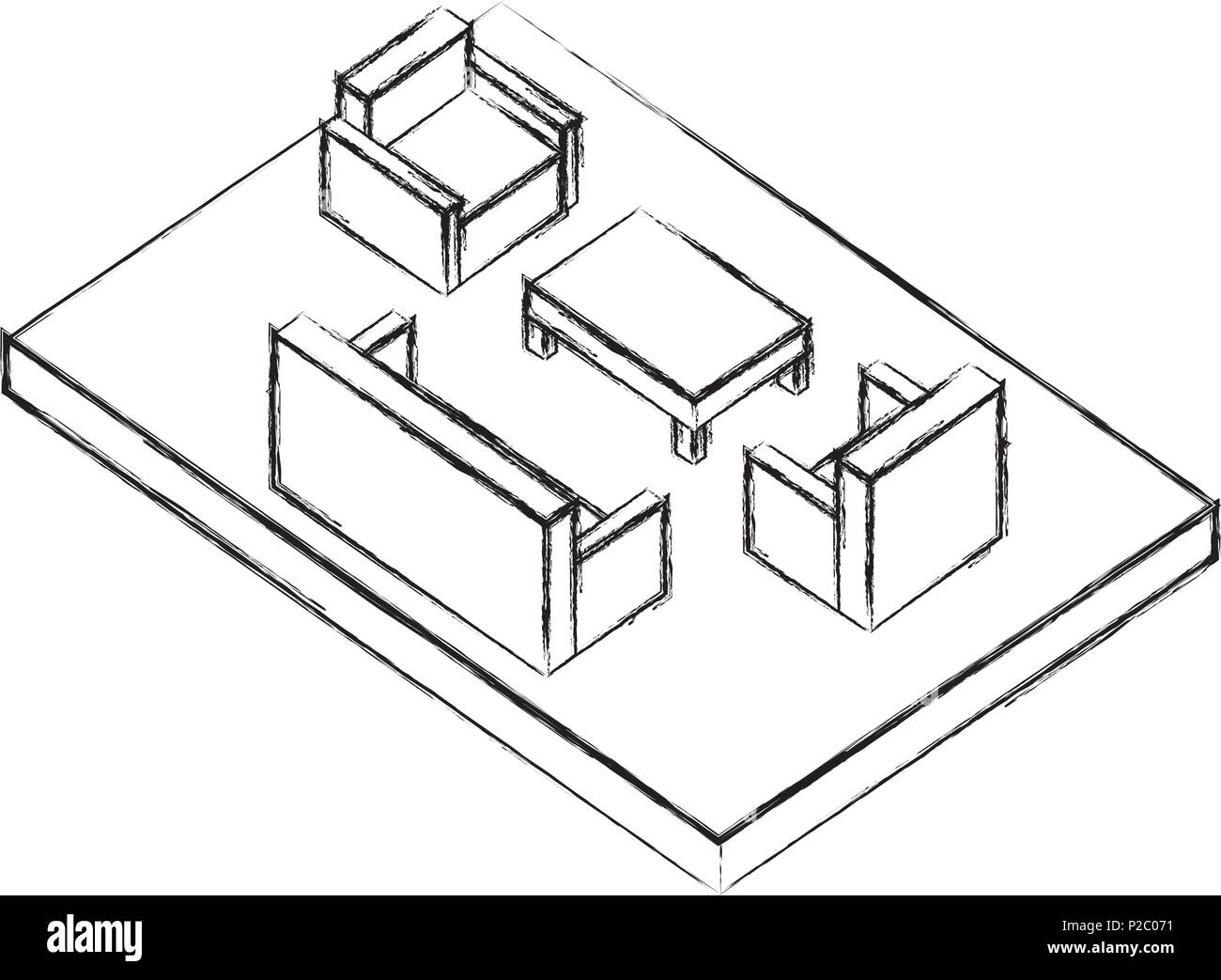 living room furniture sofa and table Stock Vector Image & Art - Alamy