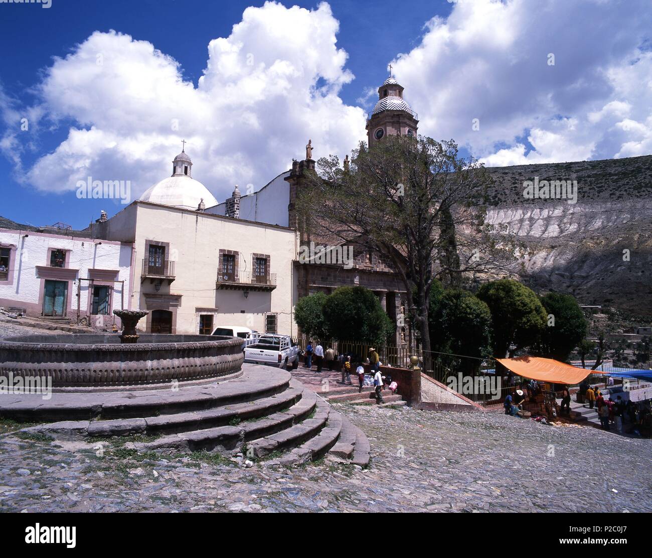 Mexico.San Luis Potosi.Real de Catorce.Plaza y La Parroquia(templo de ...
