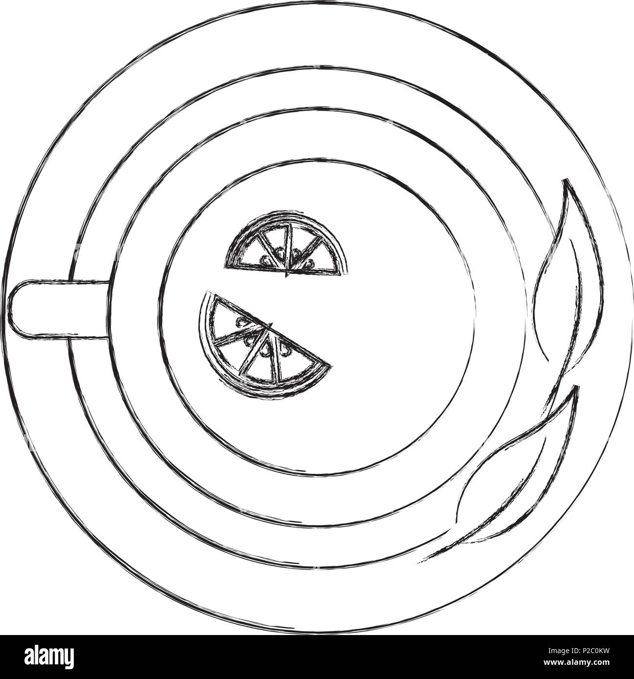 Green tea cup leaves Black and White Stock Photos & Images - Alamy