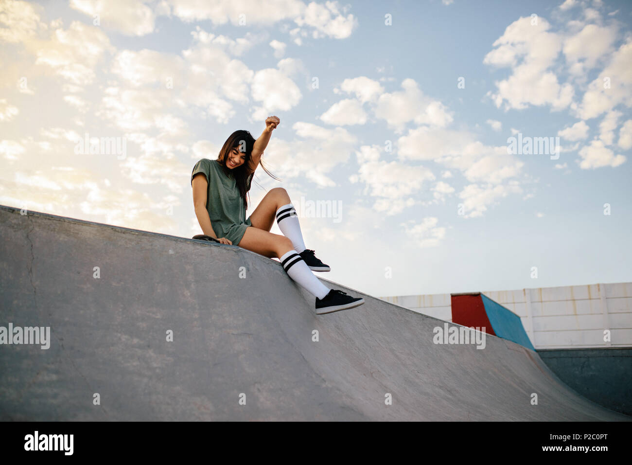 Skateboarder ramp girl hi-res stock photography and images - Alamy