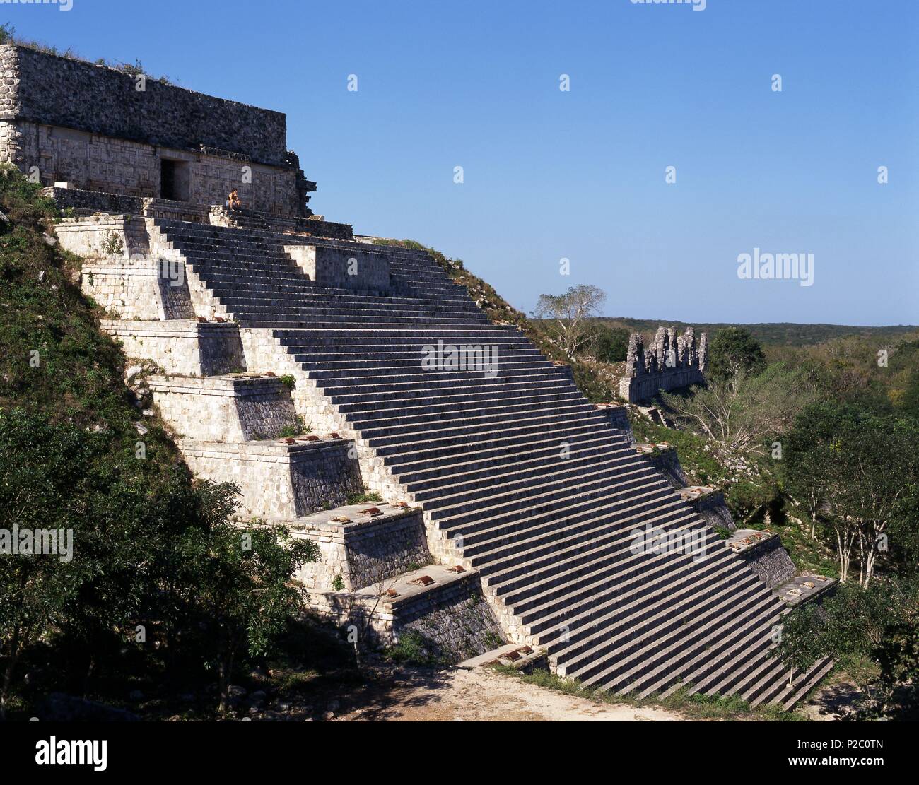 Mexico.Yucatan.Z.A. de Uxmal.Cultura Maya.La Gran Piramide Stock Photo ...