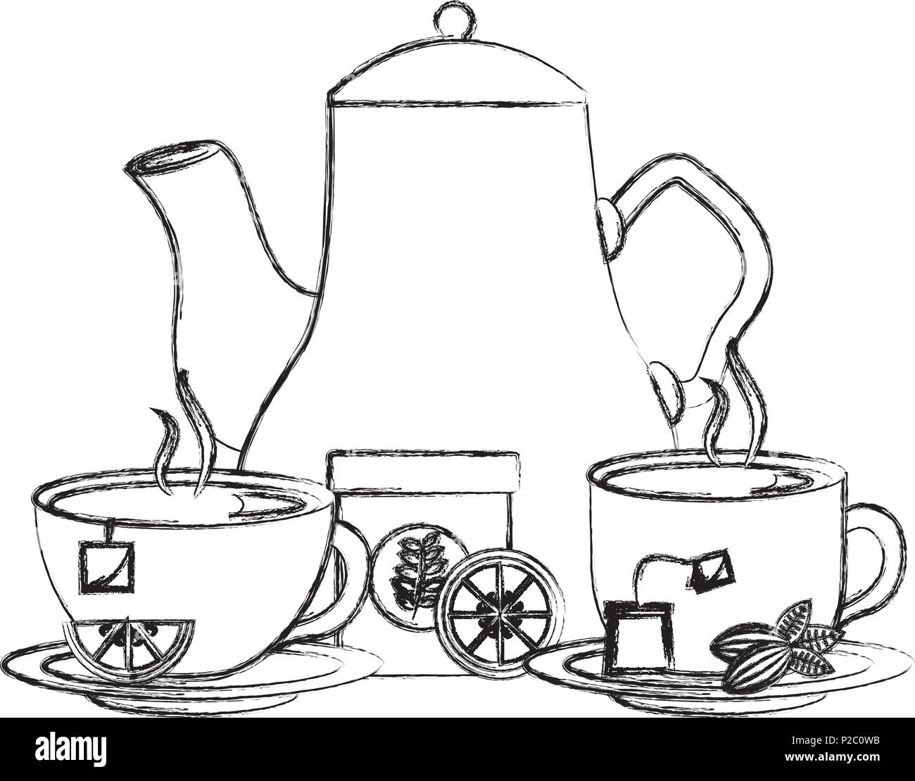 hand holding tea cup with dish Stock Vector Image & Art - Alamy