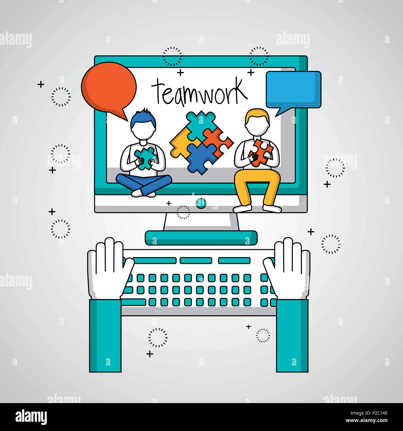 Boys teamwork Stock Vector Images - Alamy