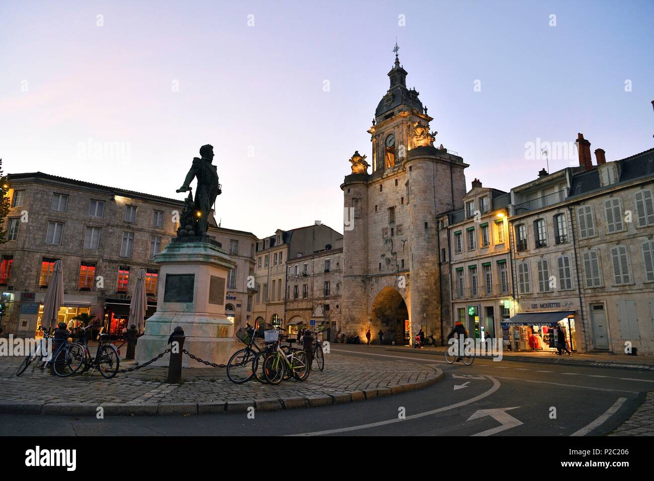 France, Charente Maritime, La Rochelle, the old harbour, statue of ...