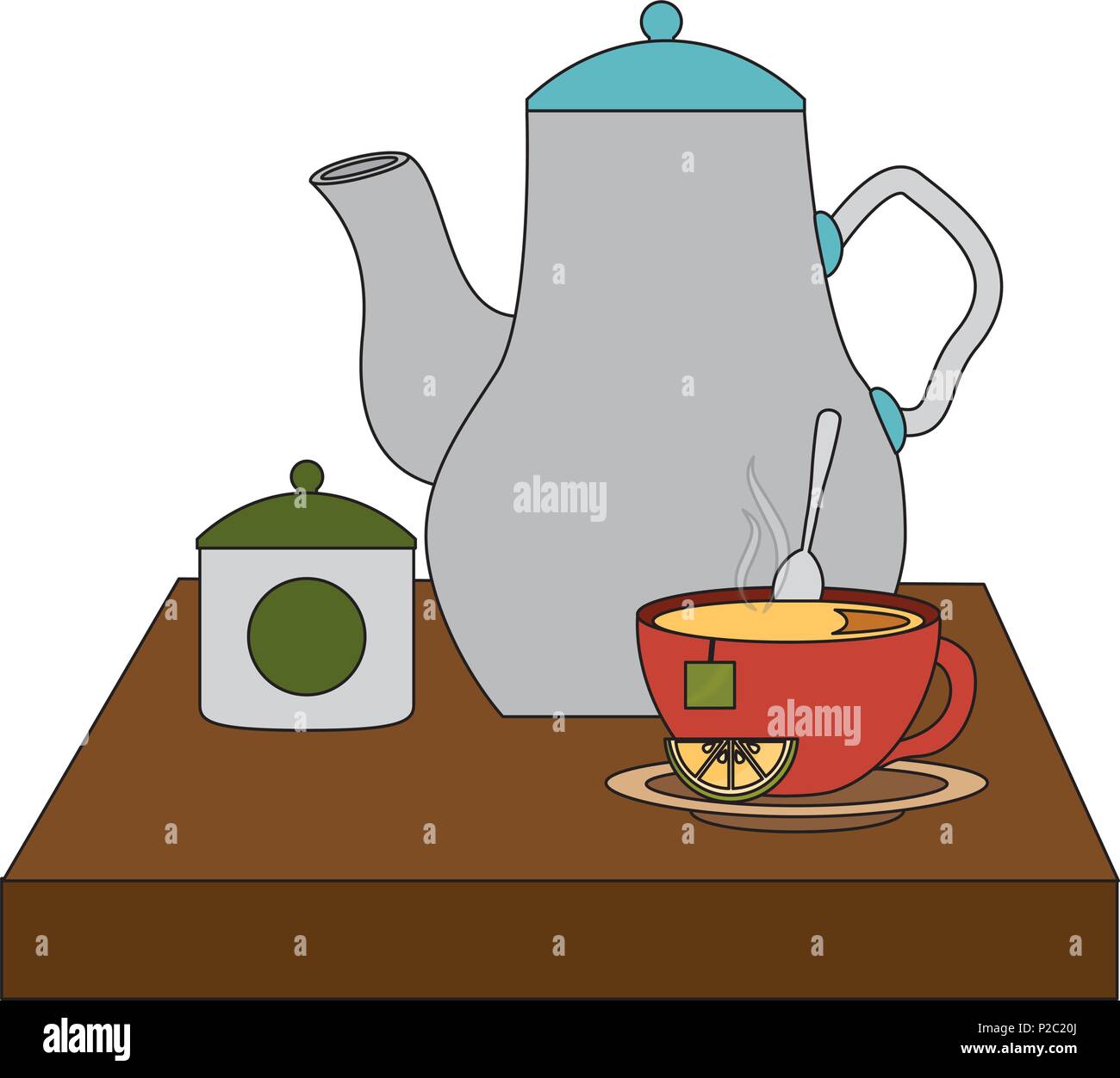 Kettle plate spoon Stock Vector Images - Alamy