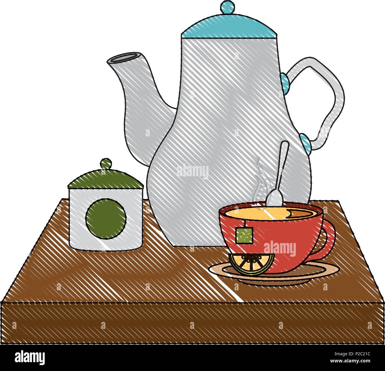 Kettle plate spoon Stock Vector Images - Alamy