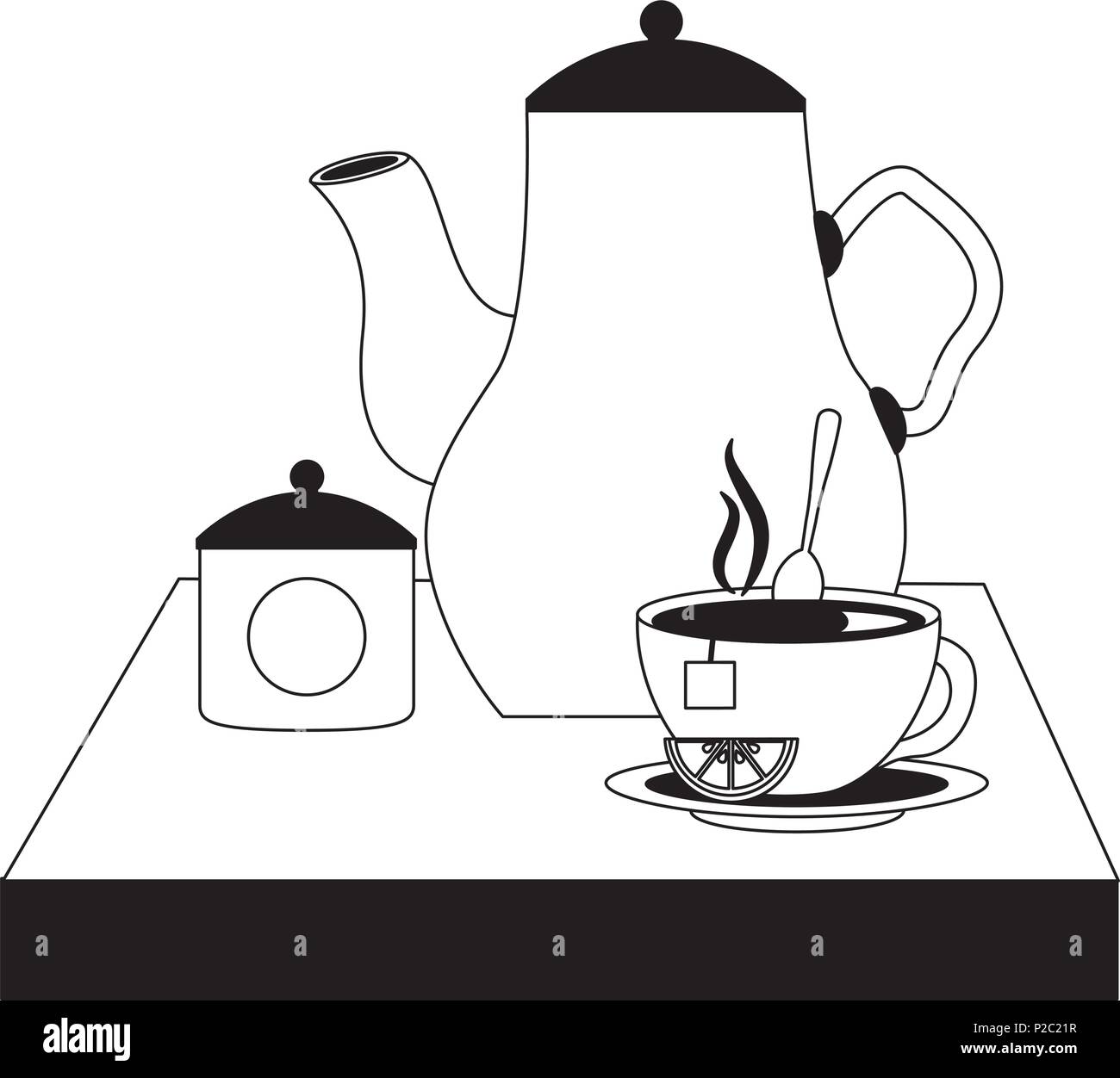 Kettle plate spoon Stock Vector Images - Alamy