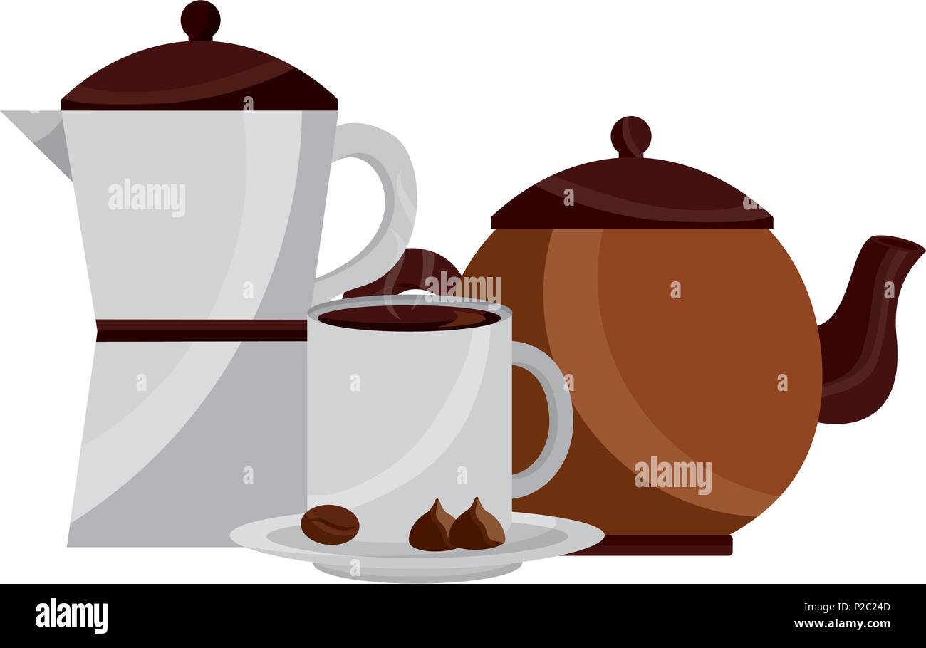 Cup chocolate cacao bean Stock Vector Images - Alamy