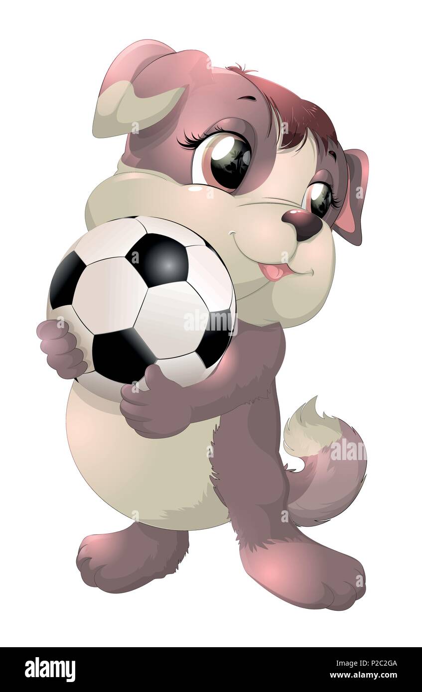 Illustration dog painted on Cut Out Stock Images & Pictures - Alamy