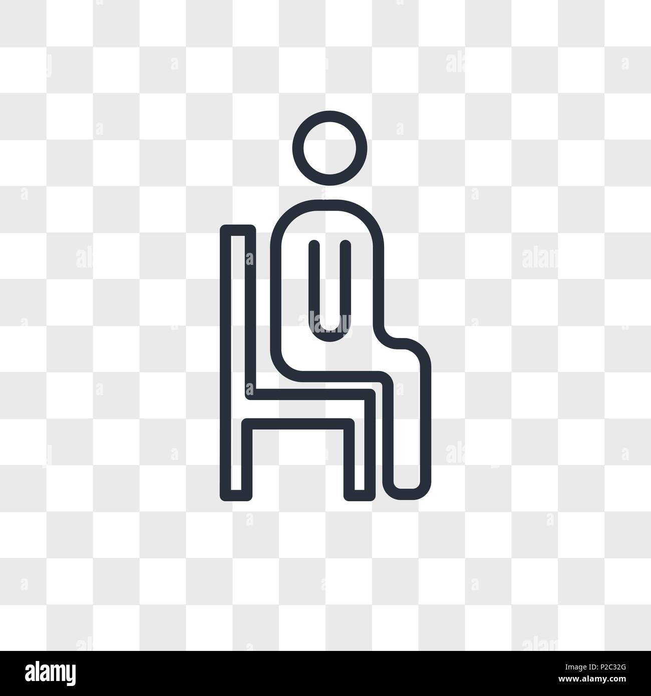 sitting down vector icon isolated on transparent background, sitting ...