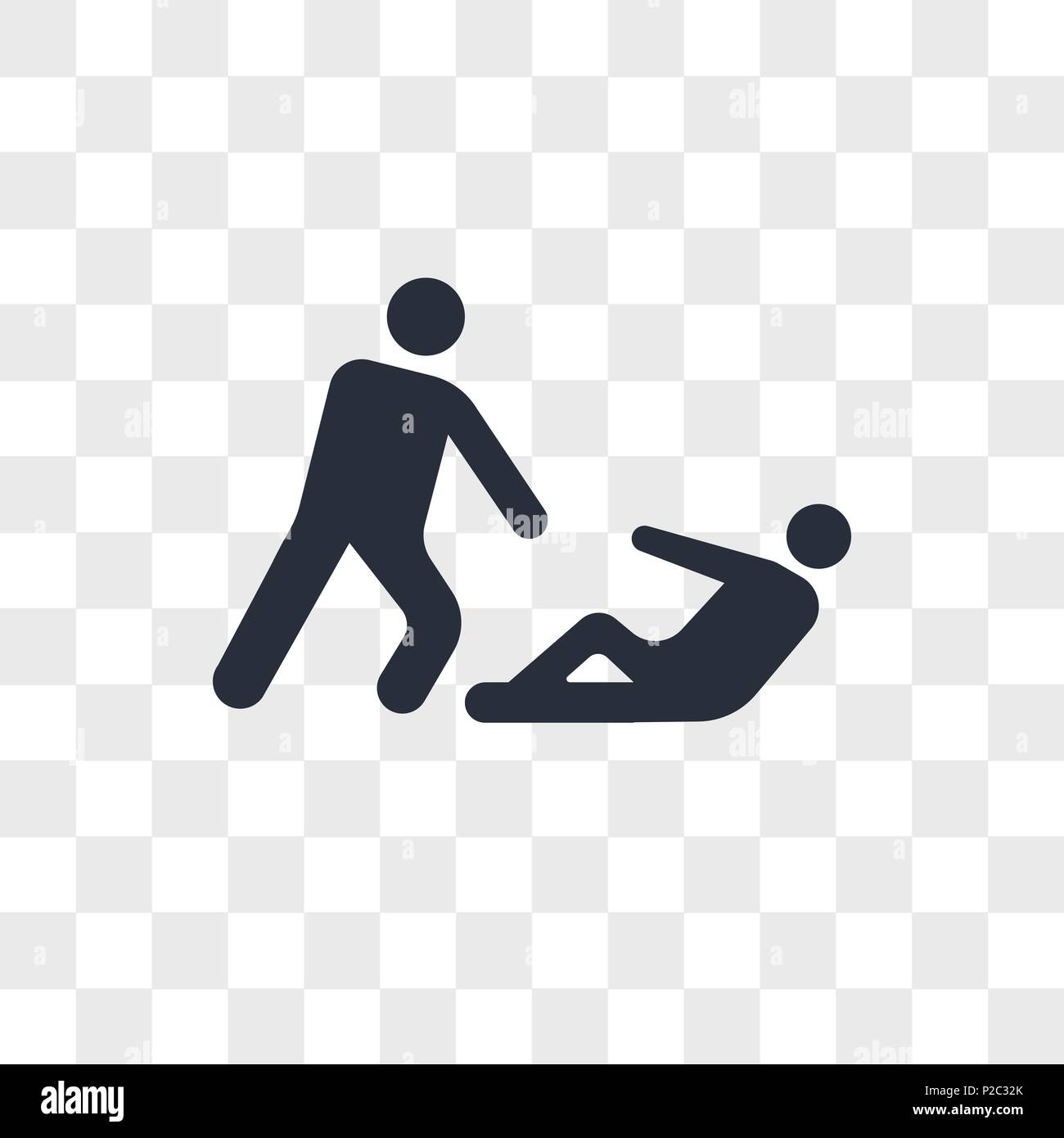 Helping wounded man vector icon isolated on transparent background ...