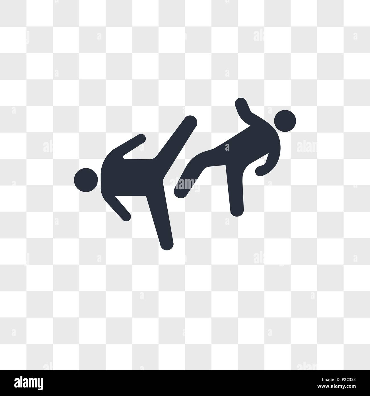 People fighting vector icon isolated on transparent background, People ...