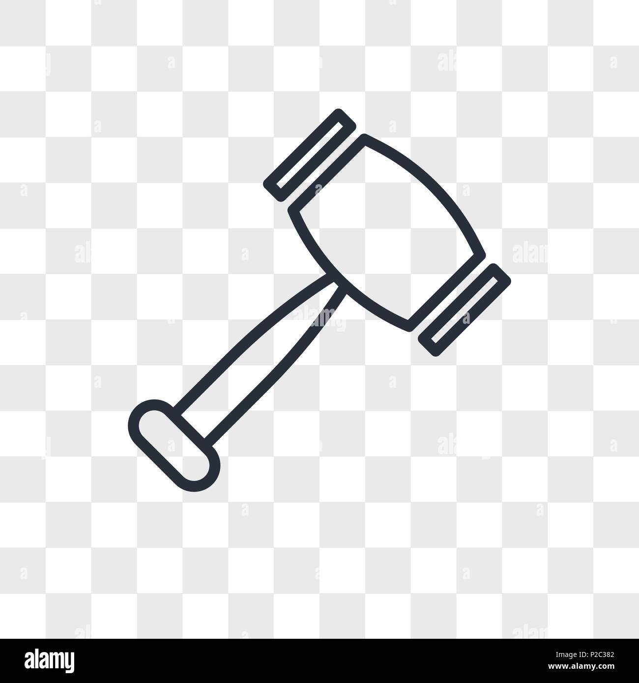 rubber hammer vector icon isolated on transparent background, rubber ...