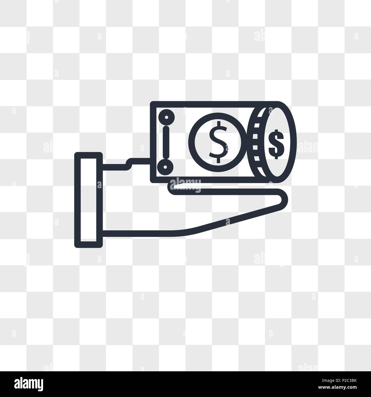 Money vector icon isolated on transparent background, Money logo ...