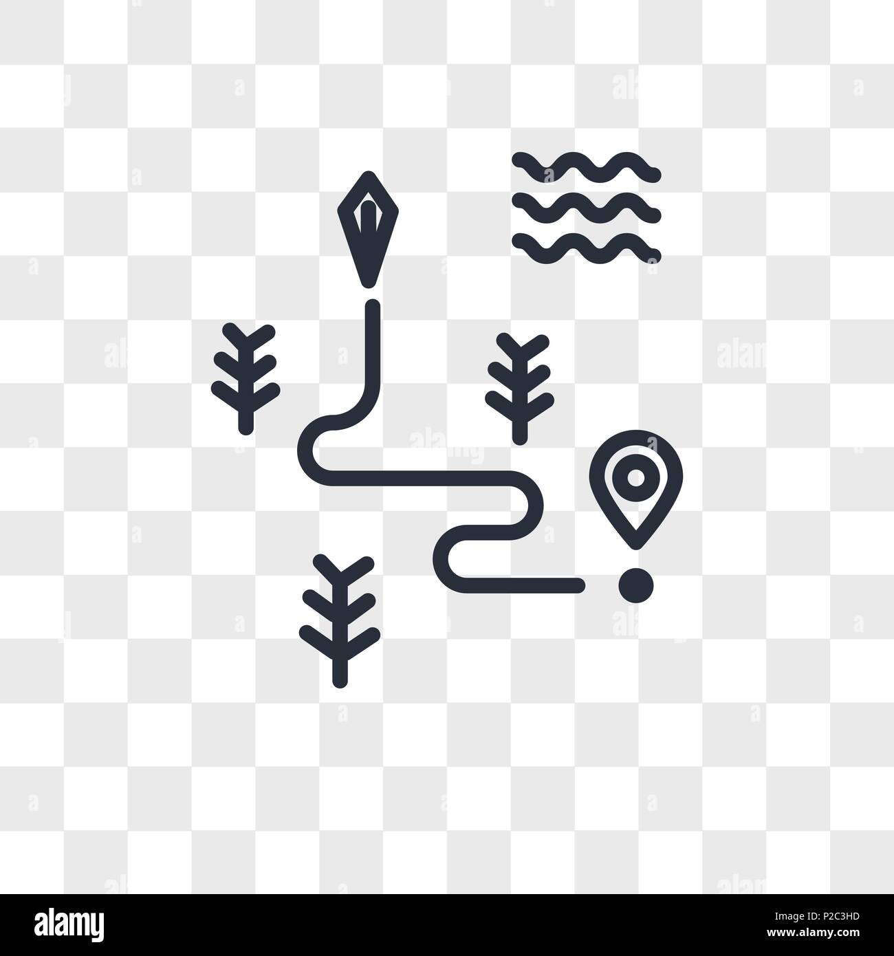 Map vector icon isolated on transparent background, Map logo concept ...
