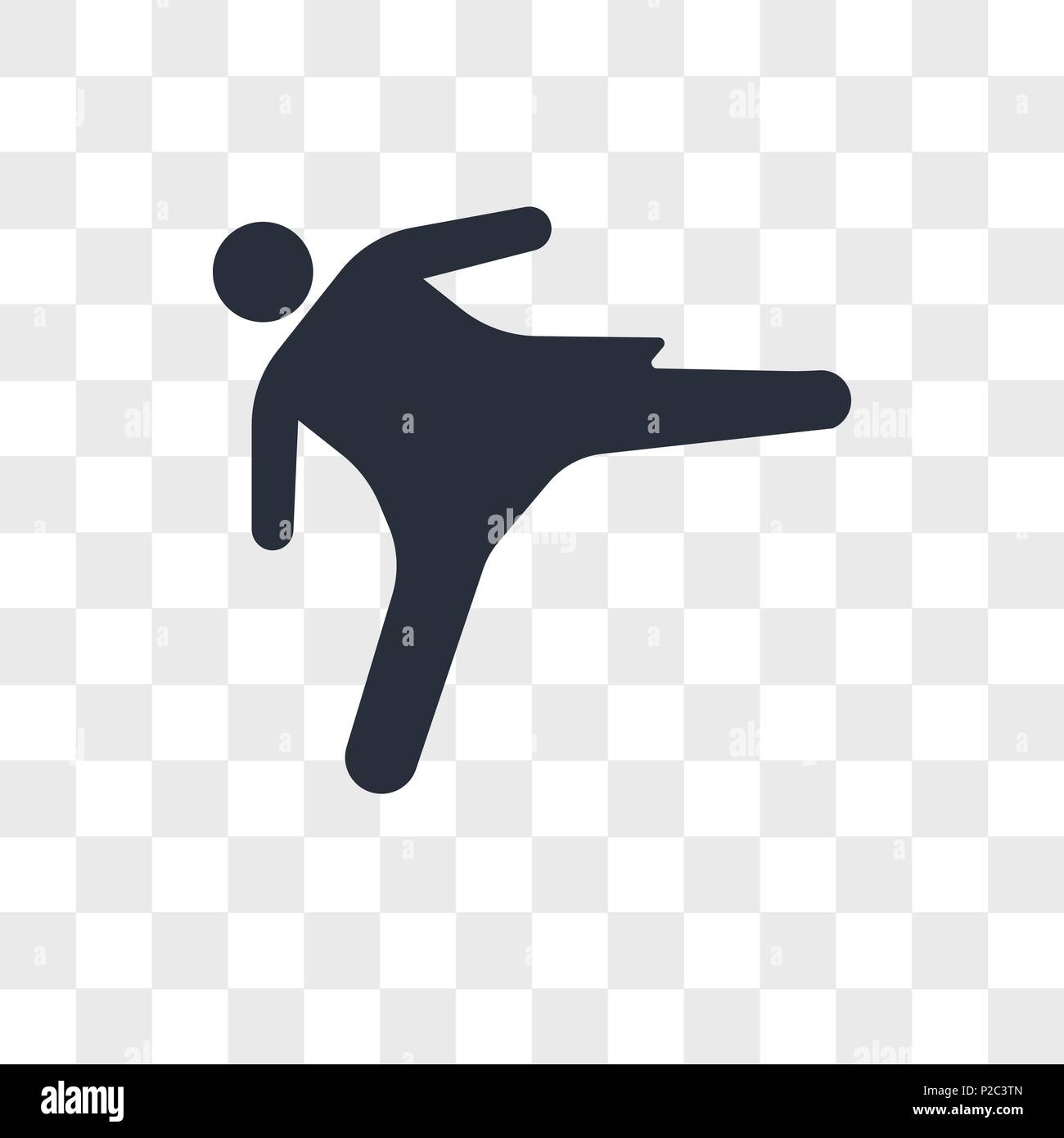Girl kicking vector icon isolated on transparent background, Girl ...