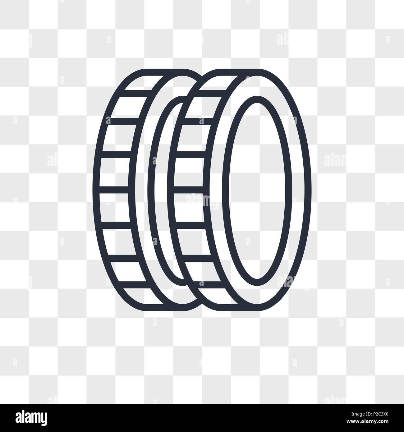 Coin vector icon isolated on transparent background, Coin logo concept ...